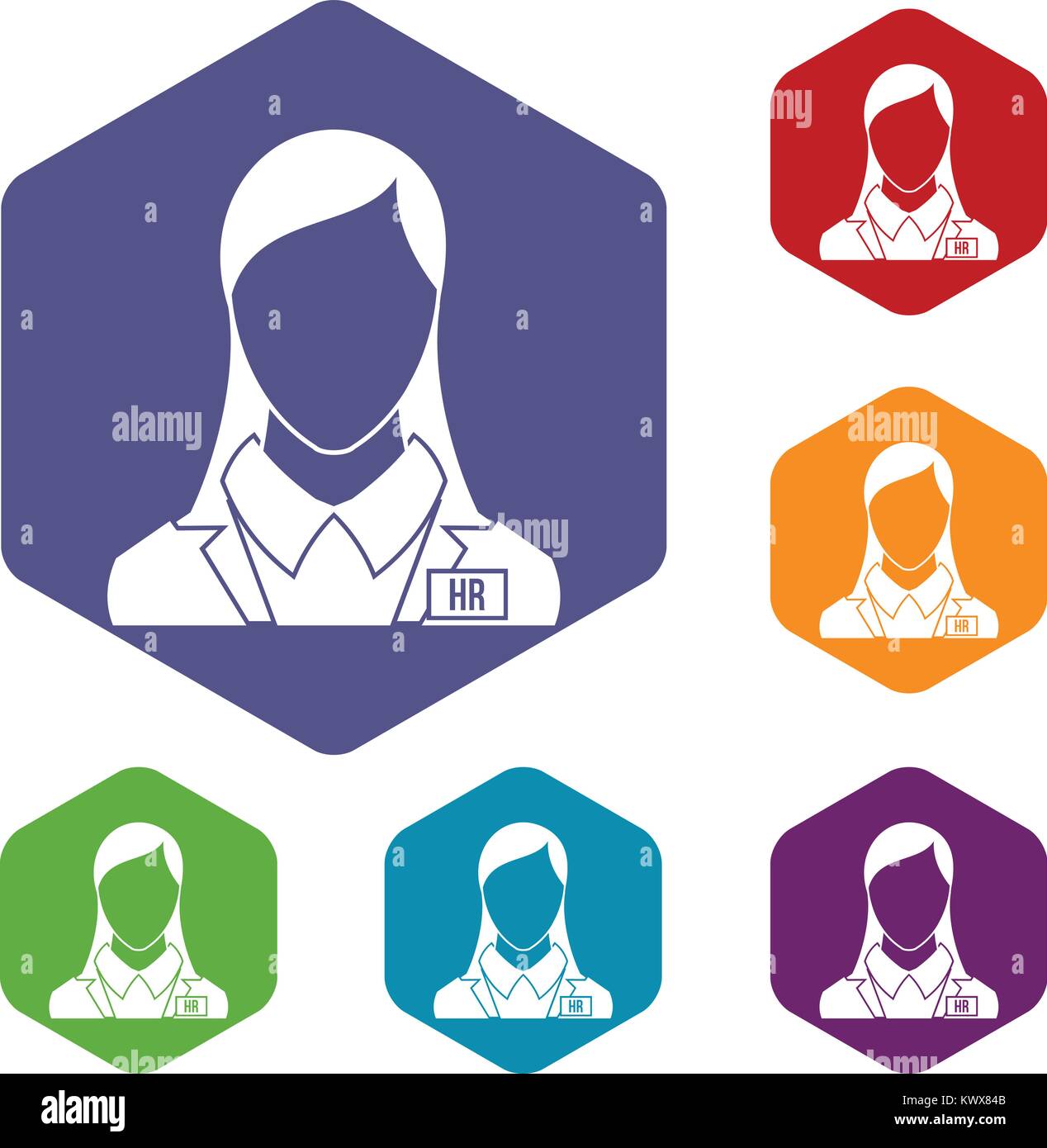 HR management icons set rhombus in different colors isolated on white ...