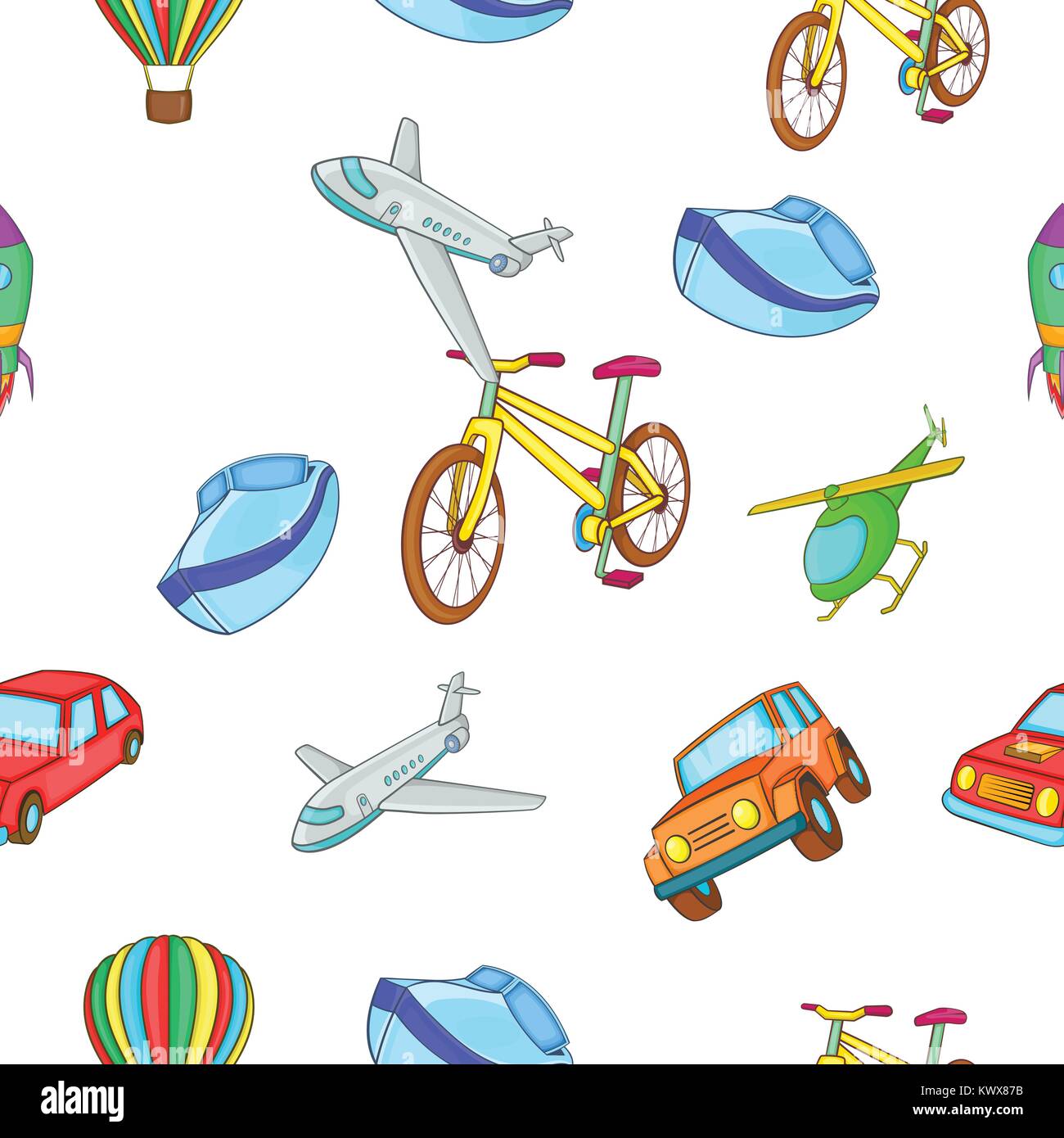 Types of transport pattern. Cartoon illustration of types of transport ...