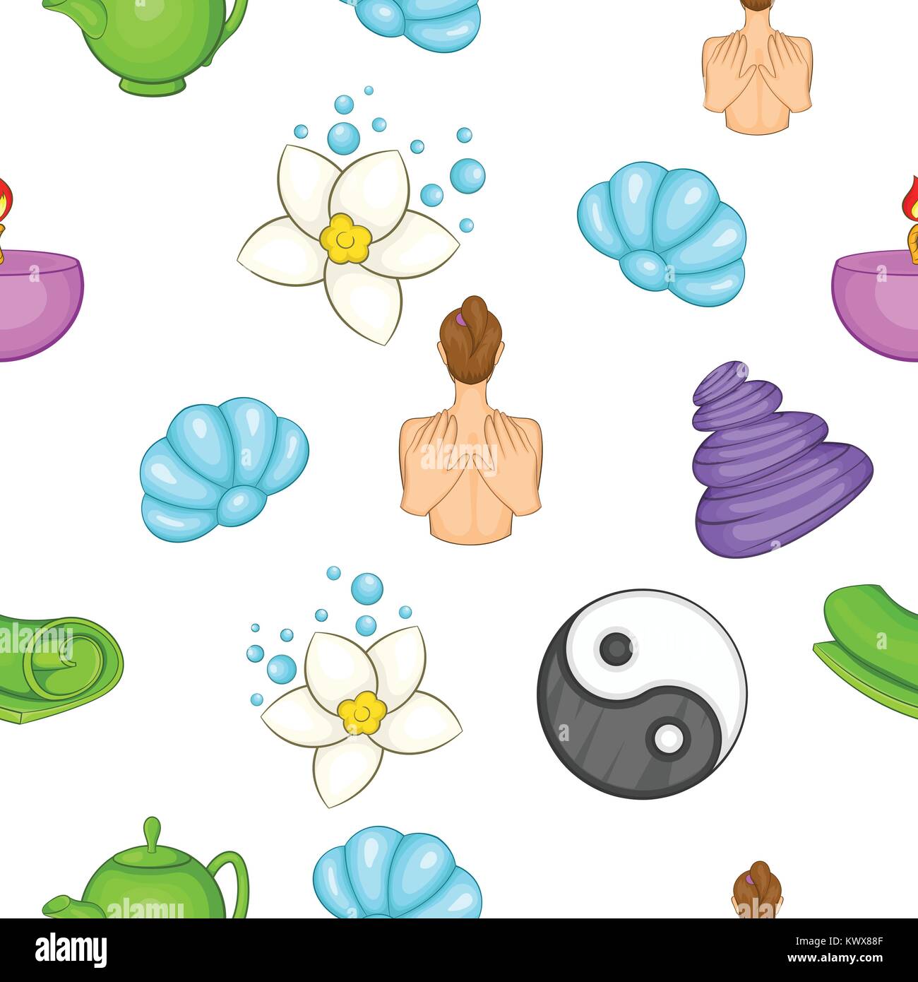 SPA pattern. Cartoon illustration of SPA vector pattern for web Stock ...