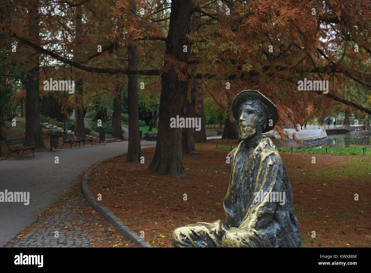 Monument of Jovan Jovanovic Zmaj in Danube park, Novi Sad, Serbia Stock ...