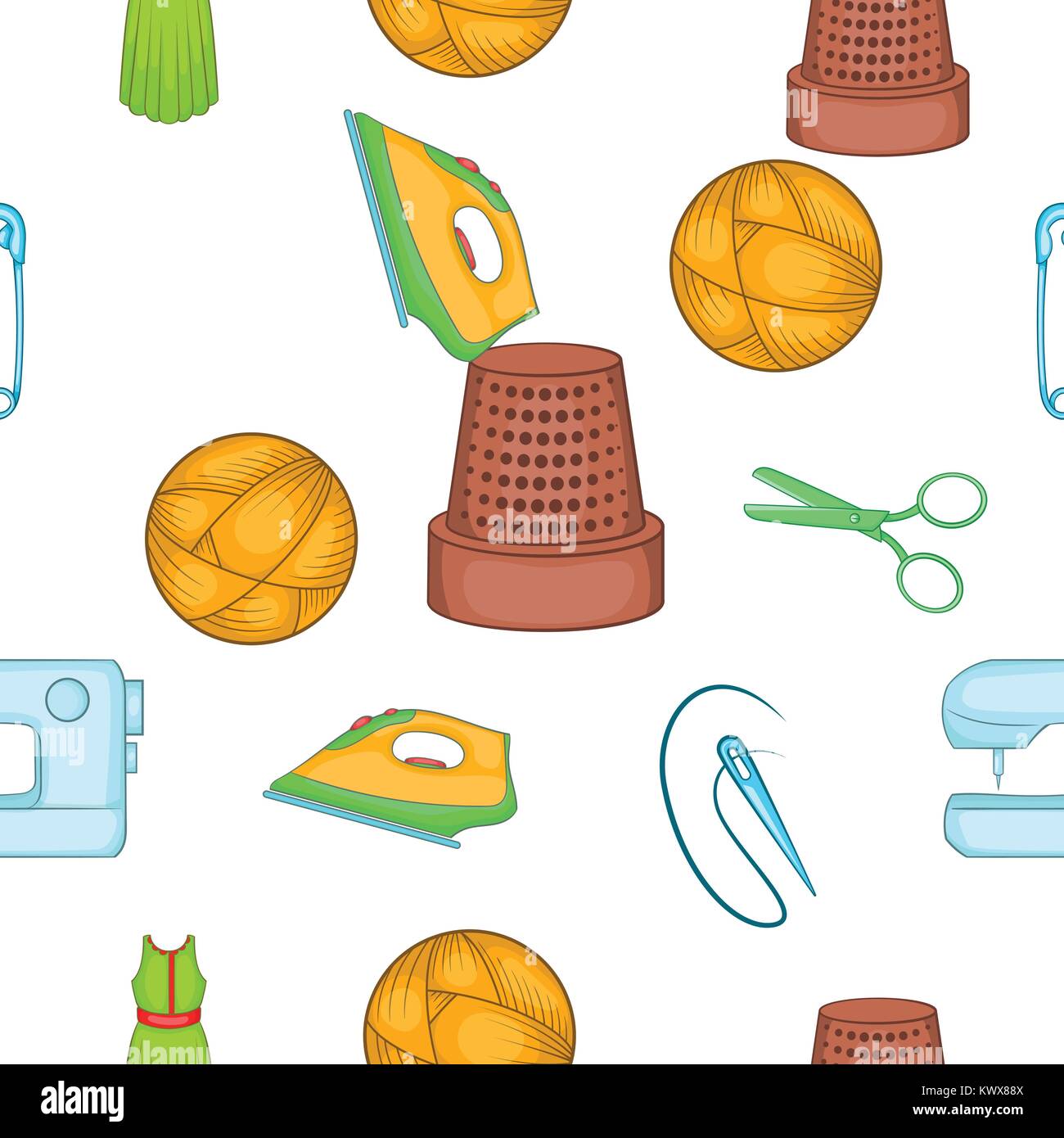 Embroidery kit pattern. Cartoon illustration of embroidery kit vector ...