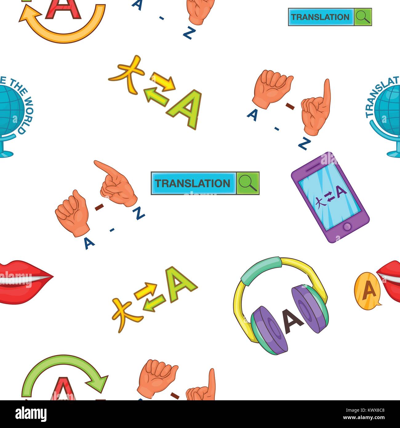 Foreign language pattern. Cartoon illustration of foreign language ...
