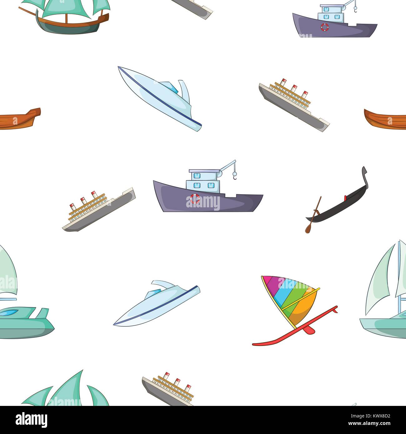 Ocean transport pattern. Cartoon illustration of ocean transport vector ...