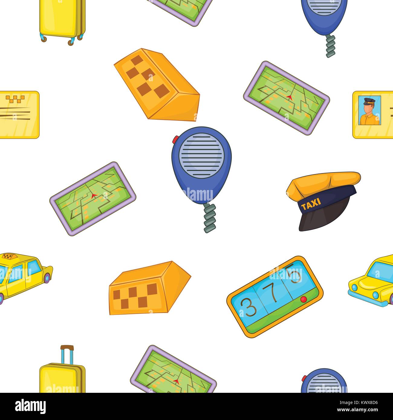 Taxi pattern. Cartoon illustration of taxi vector pattern for web Stock ...