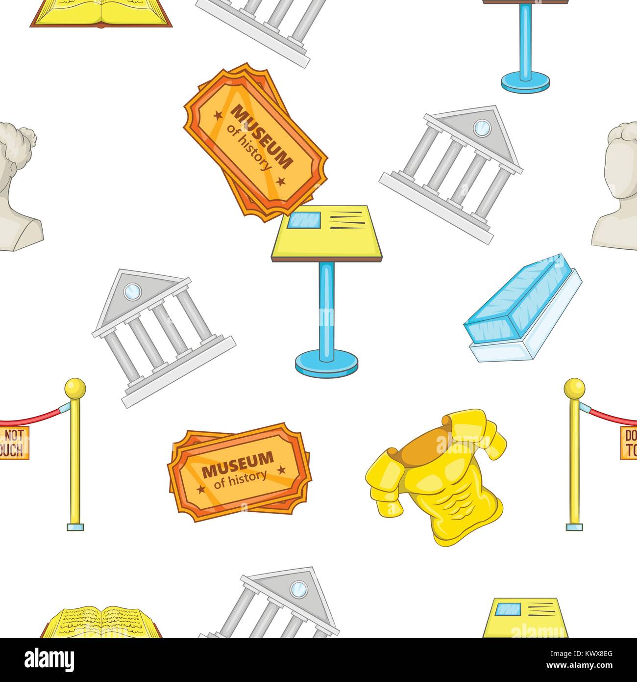 Museum pattern. Cartoon illustration of museum vector pattern for web ...