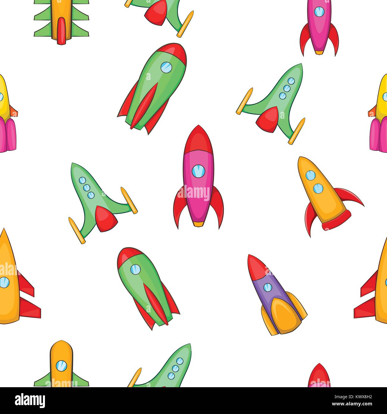 Space rocket pattern. Cartoon illustration of space rocket vector ...
