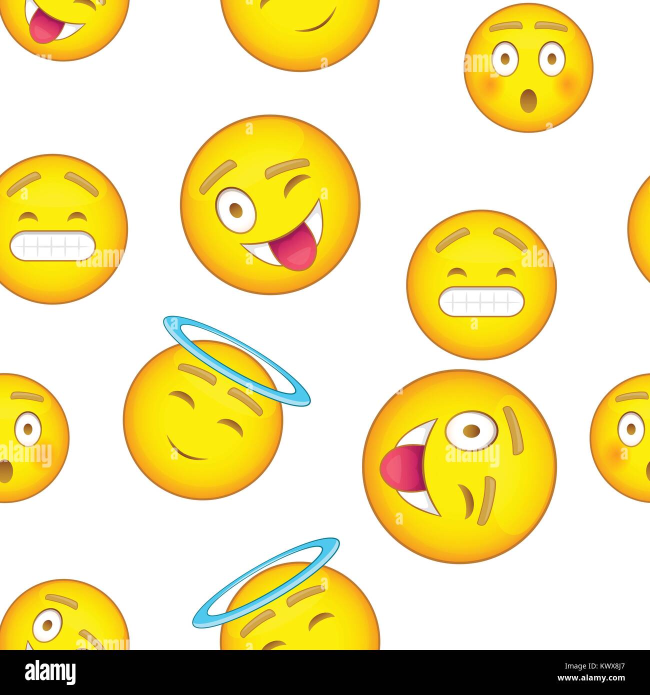 Smiley pattern. Cartoon illustration of smiley vector pattern for web ...