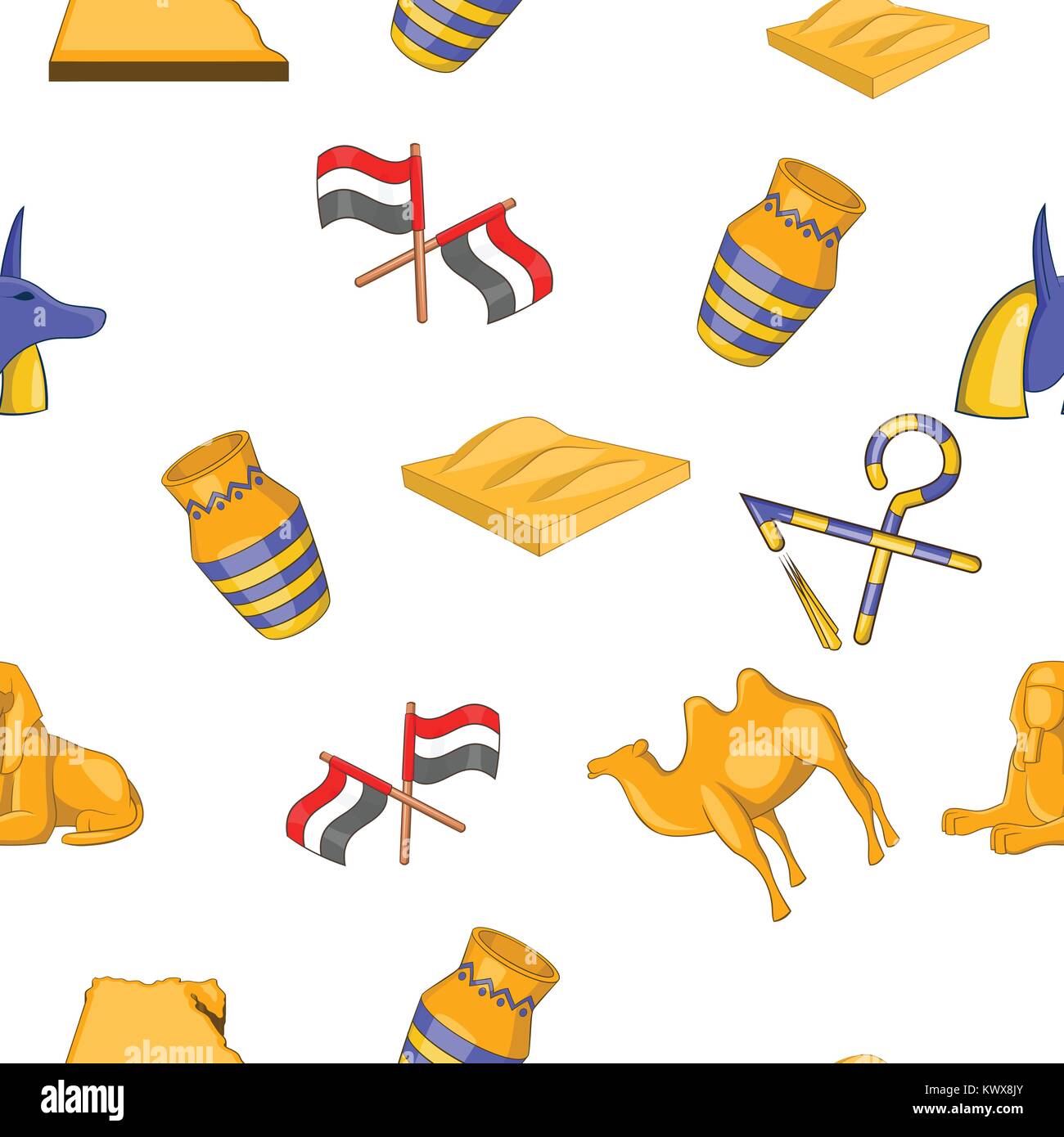 Egypt pattern. Cartoon illustration of Egypt vector pattern for web ...