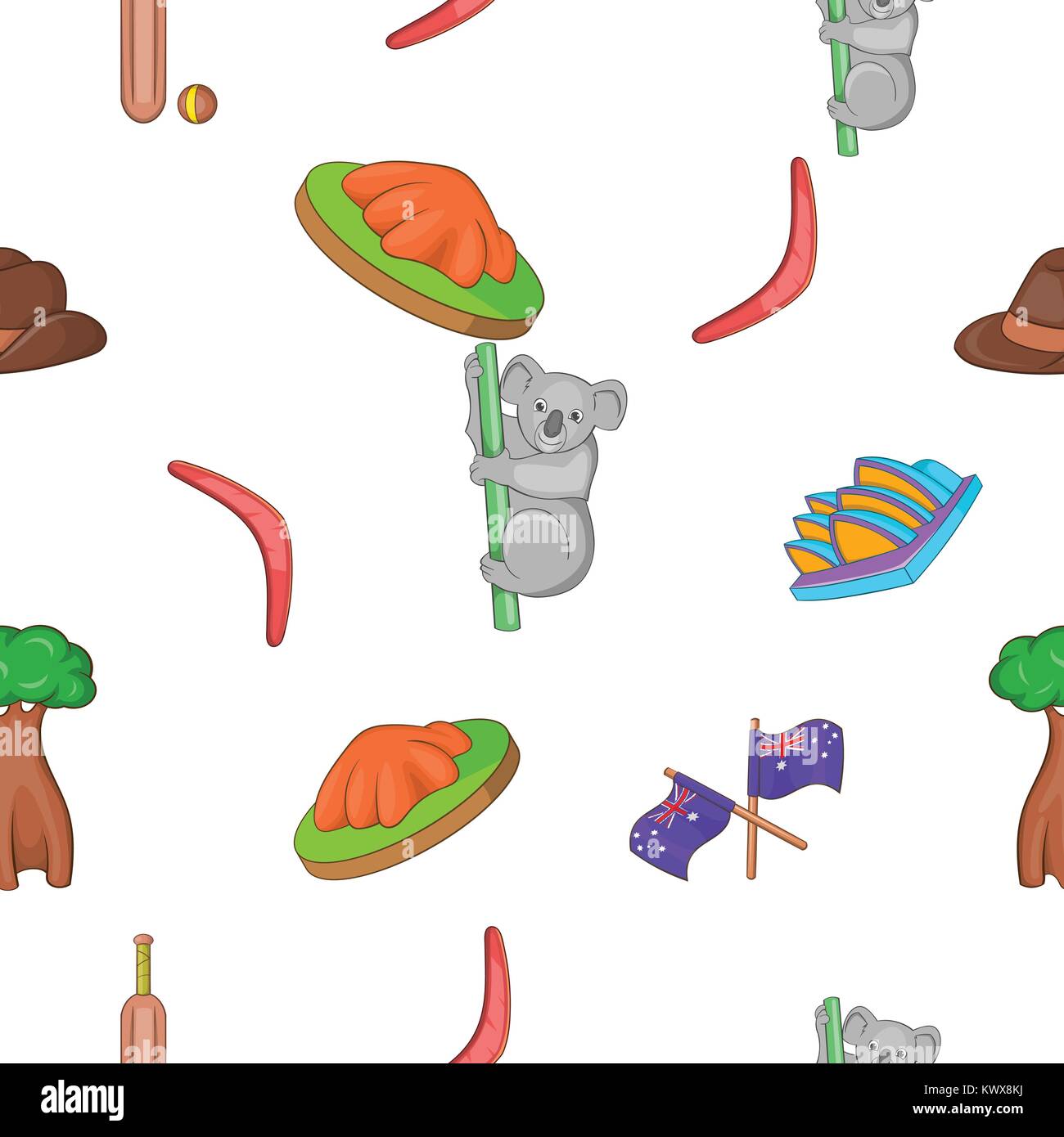 Country Australia pattern. Cartoon illustration of country Australia ...