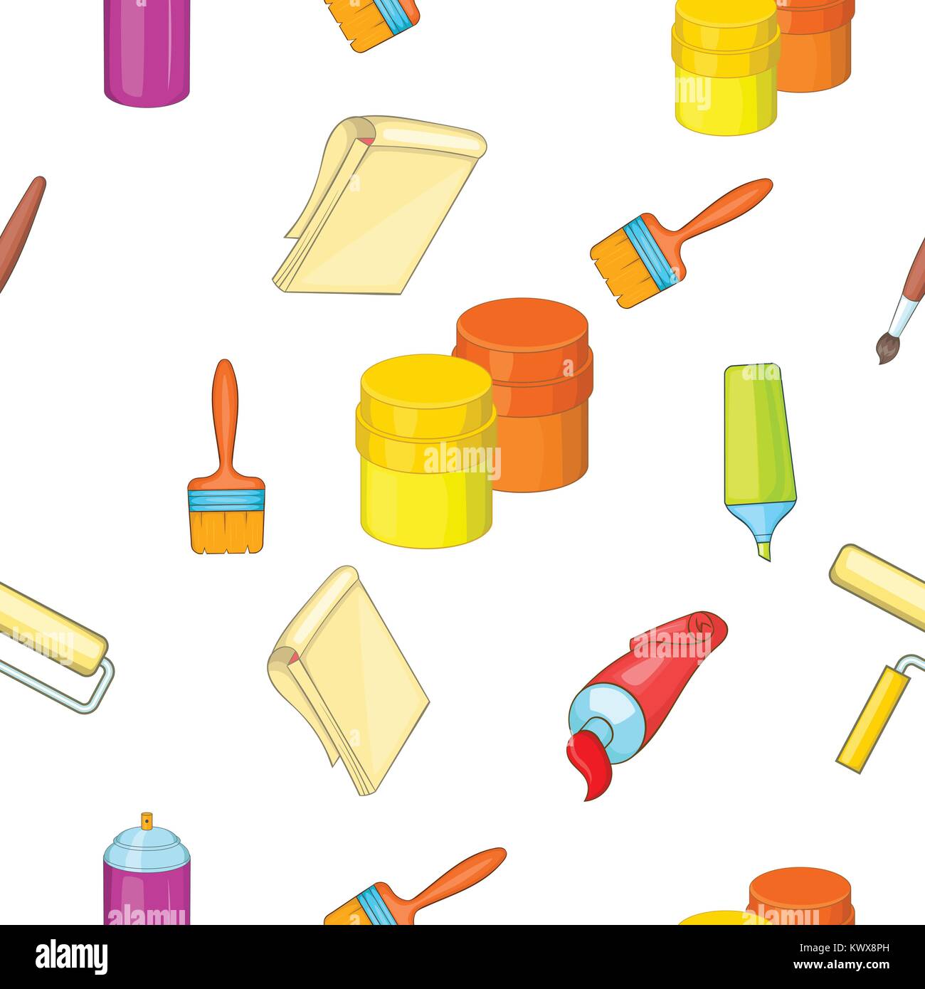 Paint drawing pattern. Cartoon illustration of paint drawing vector ...