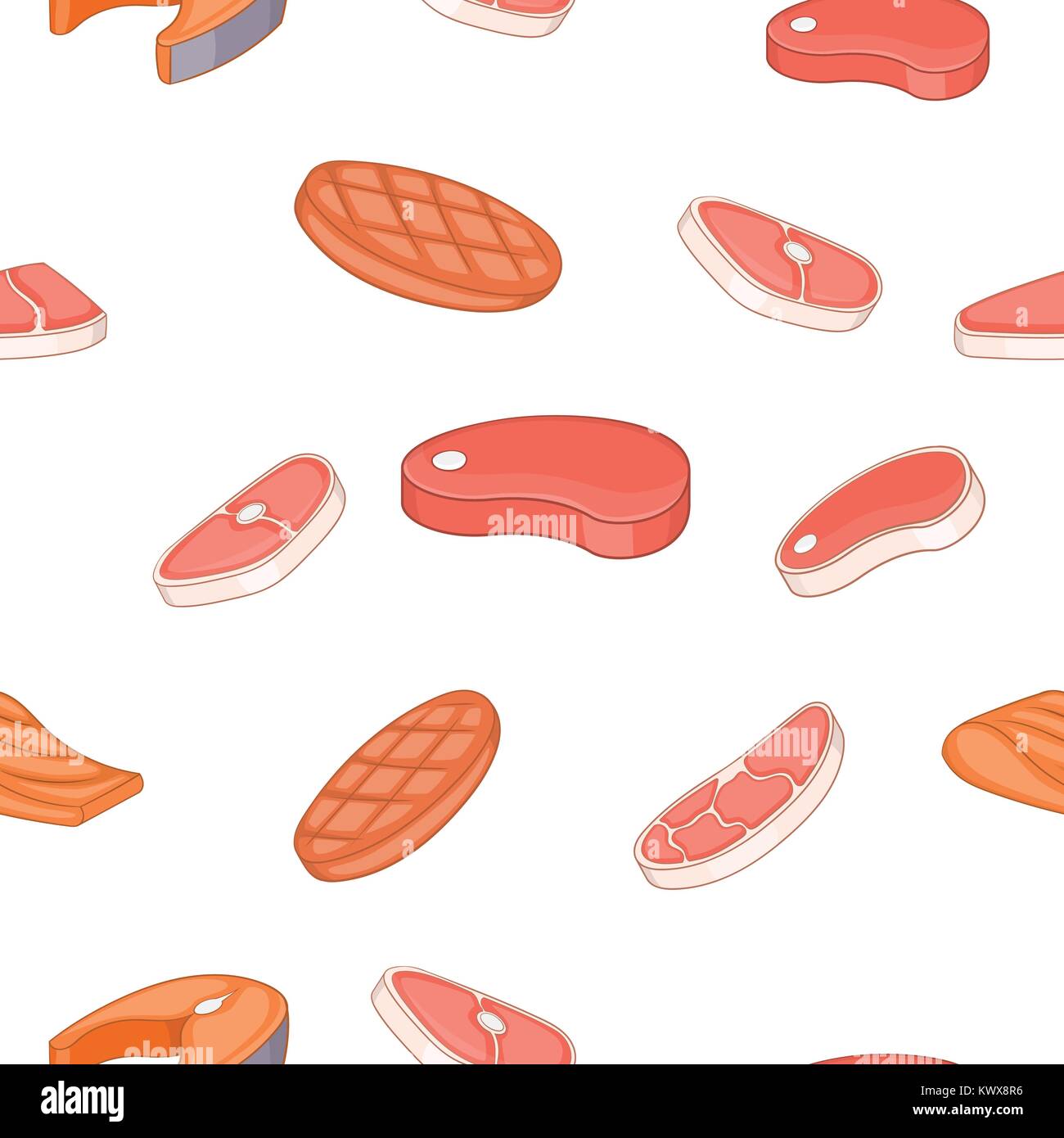 Meat pattern. Cartoon illustration of meat vector pattern for web Stock ...