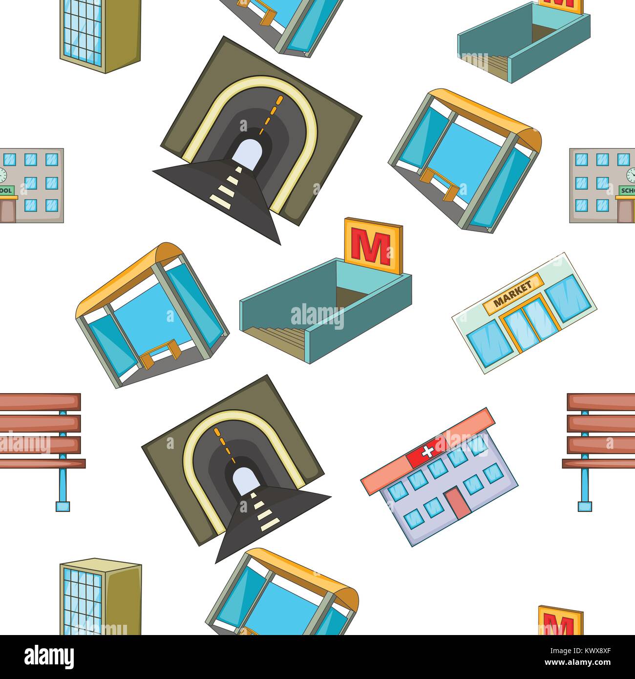 Building pattern, cartoon style Stock Vector Image & Art - Alamy