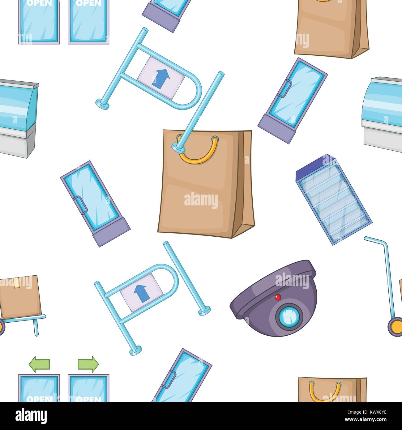 Shop pattern, cartoon style Stock Vector Image & Art - Alamy