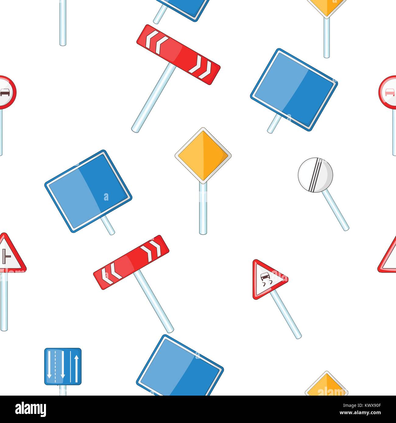 Road sign pattern, cartoon style Stock Vector Image & Art - Alamy