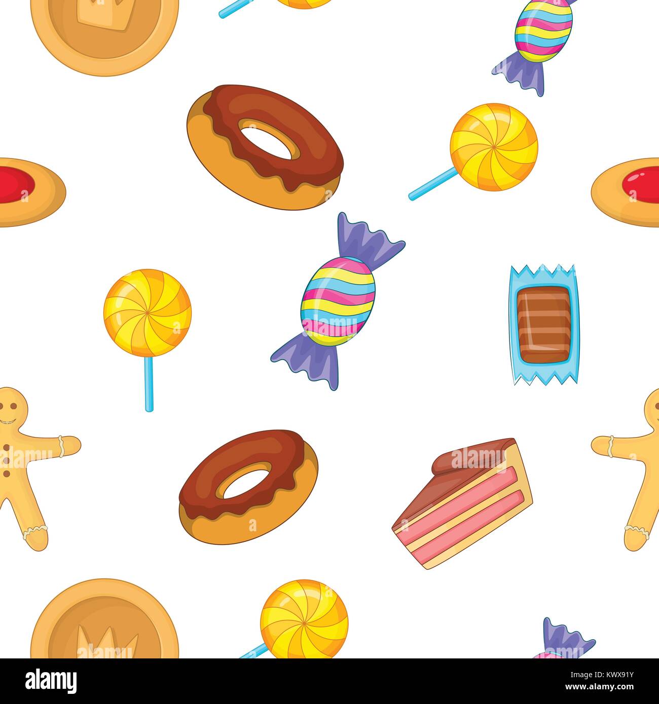 Sweets pattern, cartoon style Stock Vector Image & Art - Alamy
