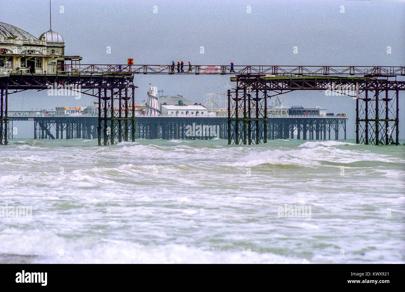 Brighton's West Pier and Palace Pier Stock Photo - Alamy