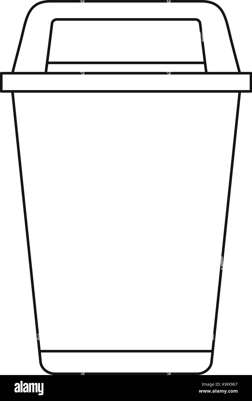 Flip lid bin icon, outline style Stock Vector Image & Art - Alamy