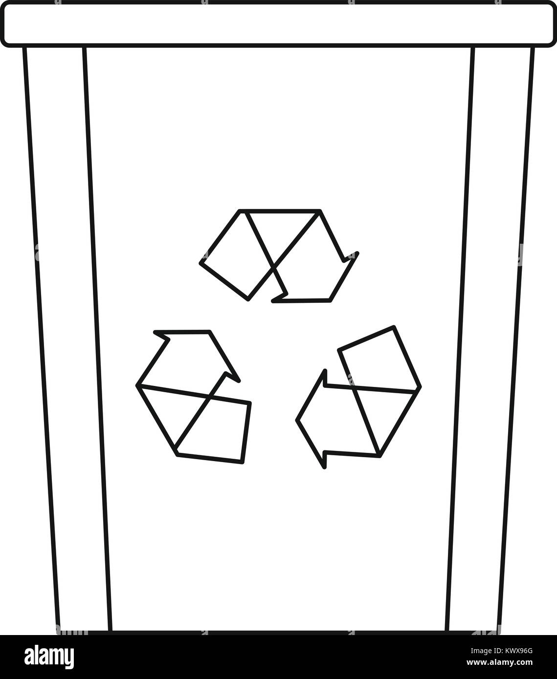 Recycle bin icon, outline style Stock Vector Image & Art - Alamy