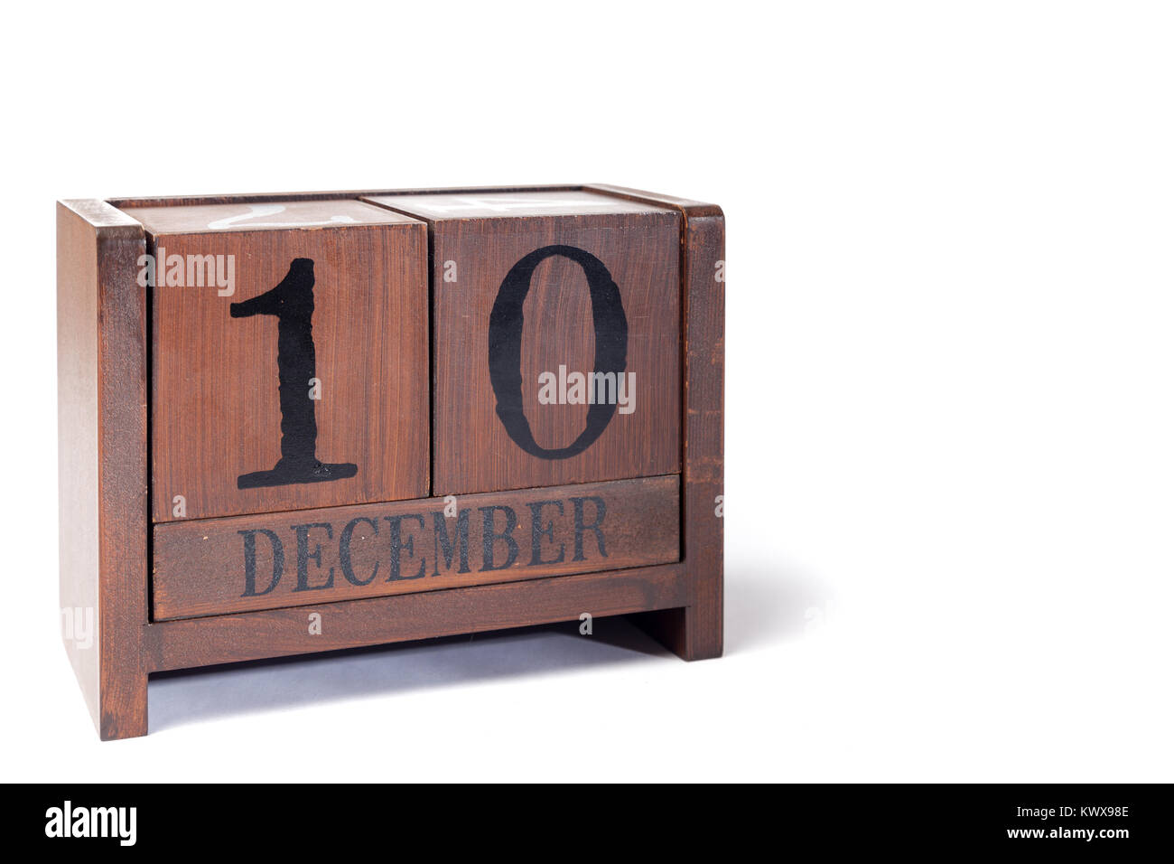 Wooden Perpetual Calendar set to December 10th Stock Photo - Alamy