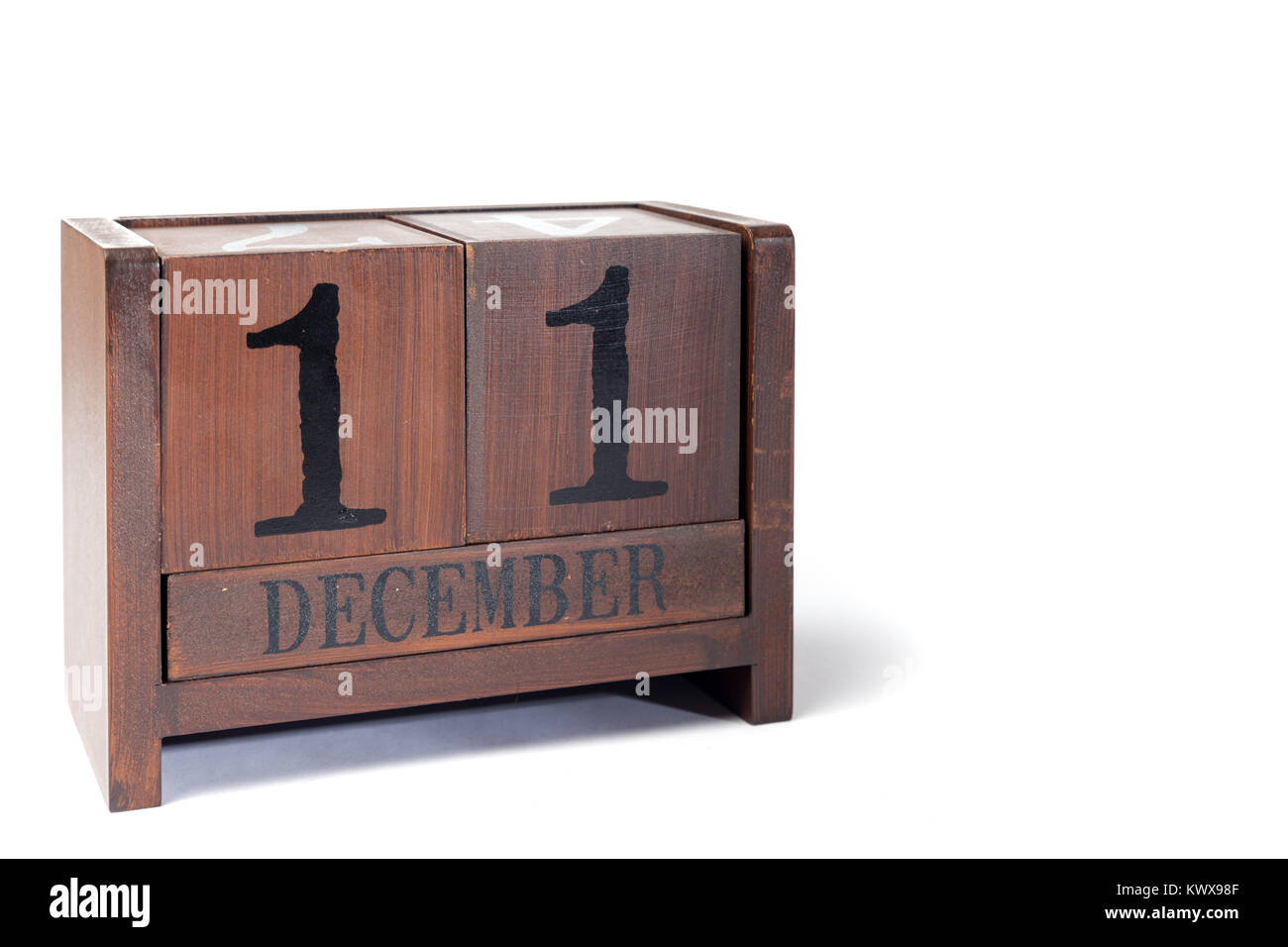 Wooden Perpetual Calendar set to December 11th Stock Photo - Alamy
