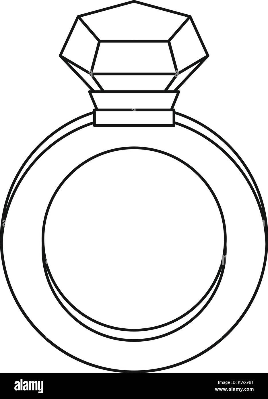 Diamond ring icon, outline style Stock Vector Image & Art - Alamy