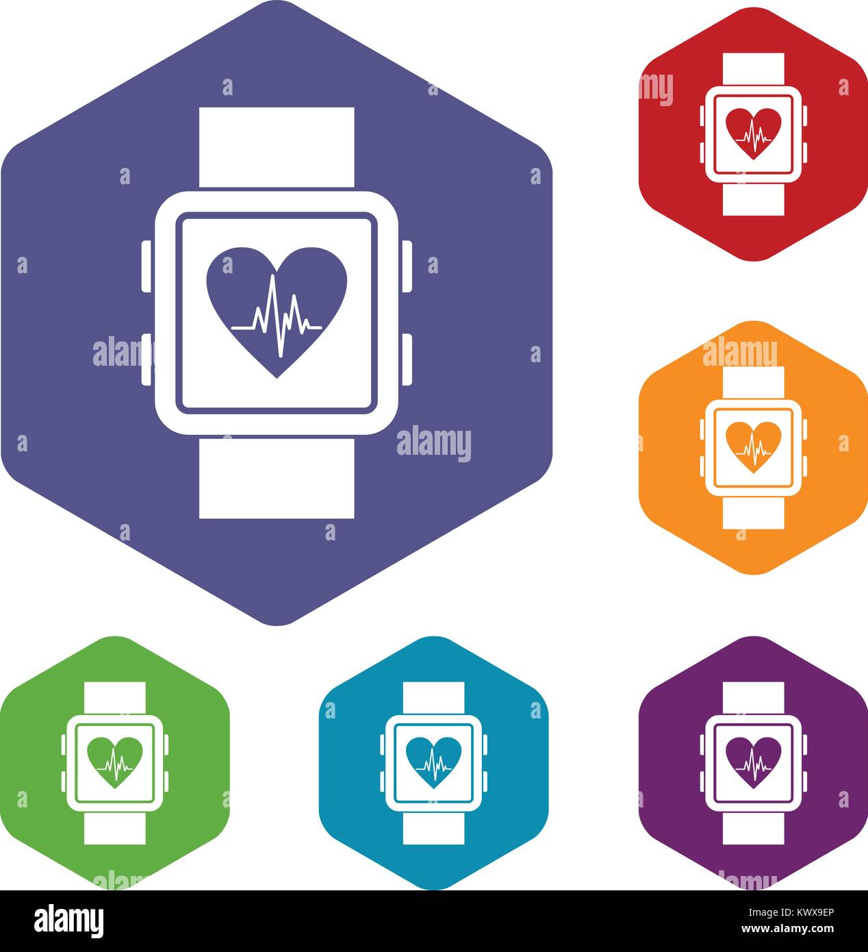 Smartwatch icons set Stock Vector Image & Art - Alamy