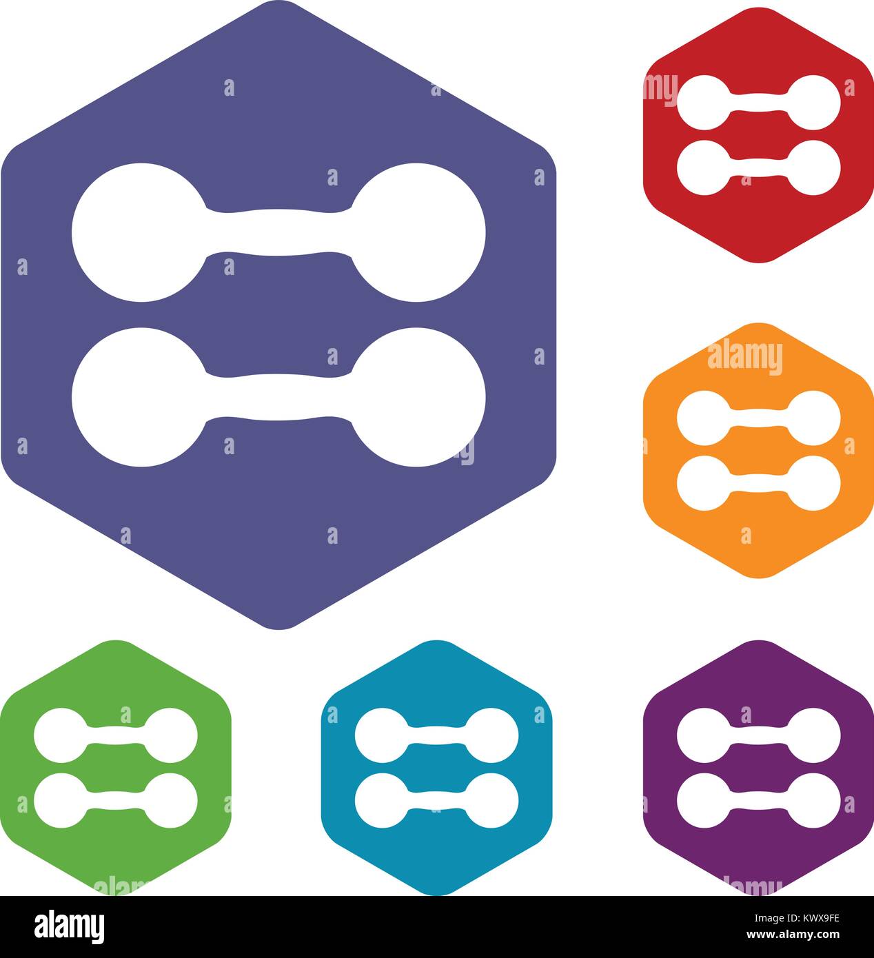 Pair of dumbbells icons set Stock Vector Image & Art - Alamy