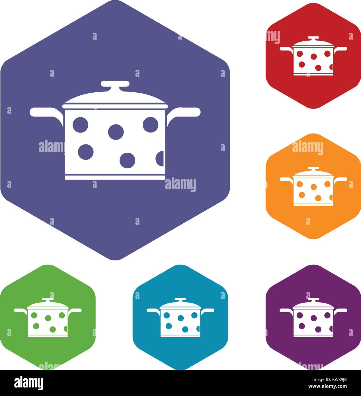 Saucepan with white dots icons set Stock Vector Image & Art - Alamy