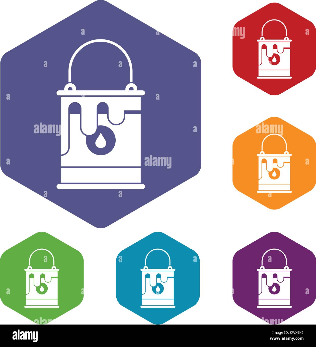 Bucket with paint icons set Stock Vector Image & Art - Alamy