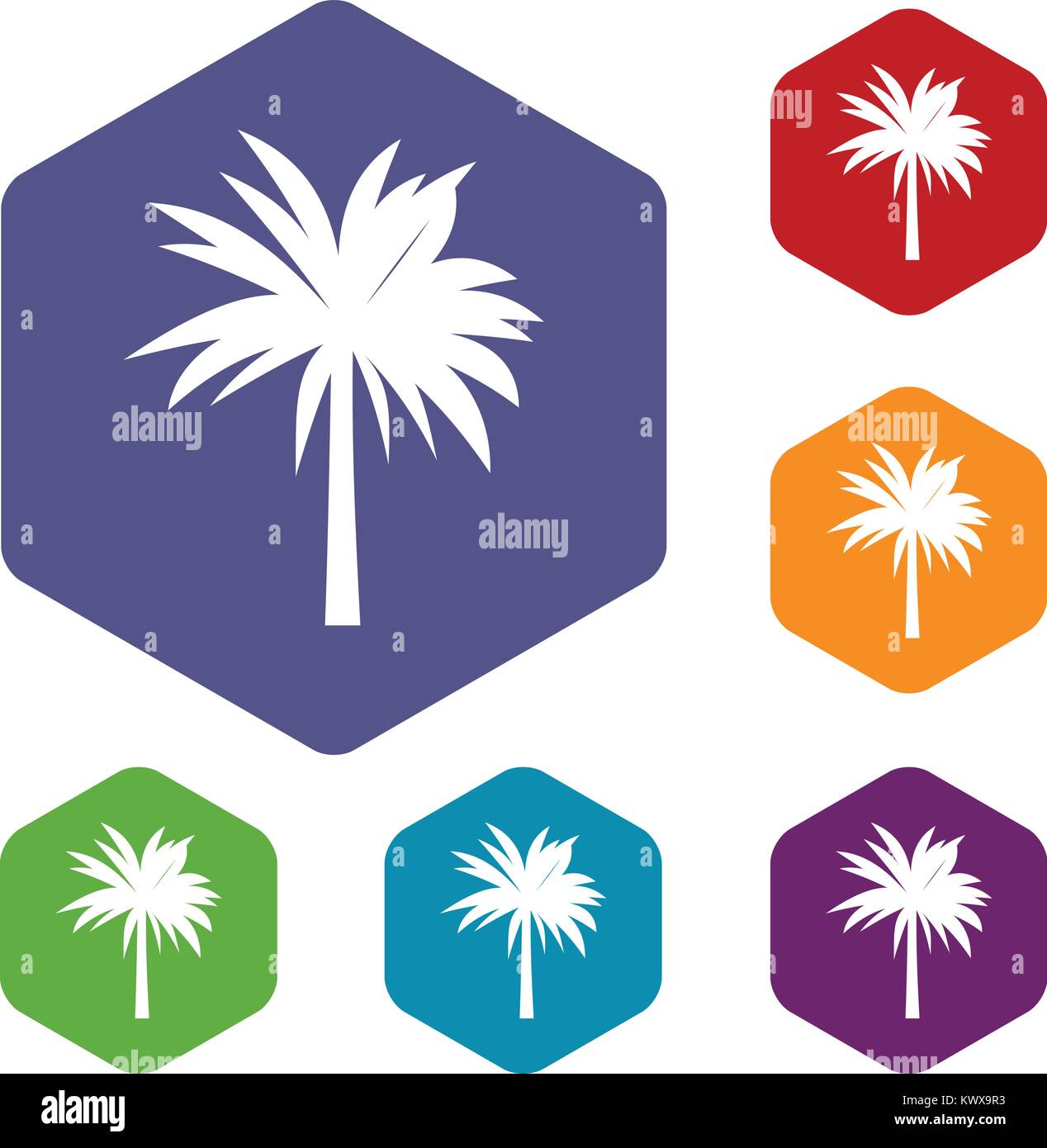 Palm icons set Stock Vector Image & Art - Alamy