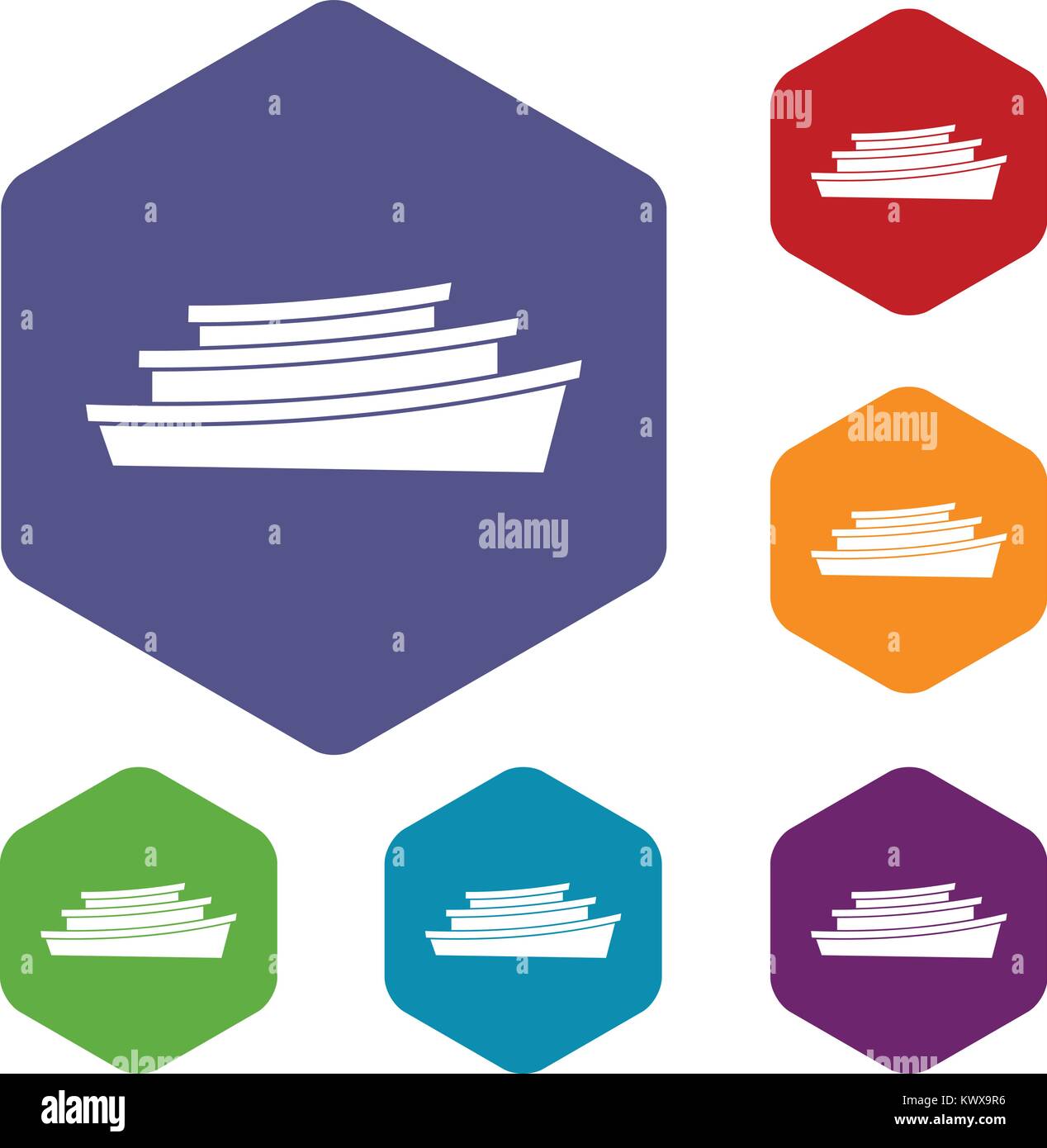 Wooden boat icons set Stock Vector Image & Art - Alamy