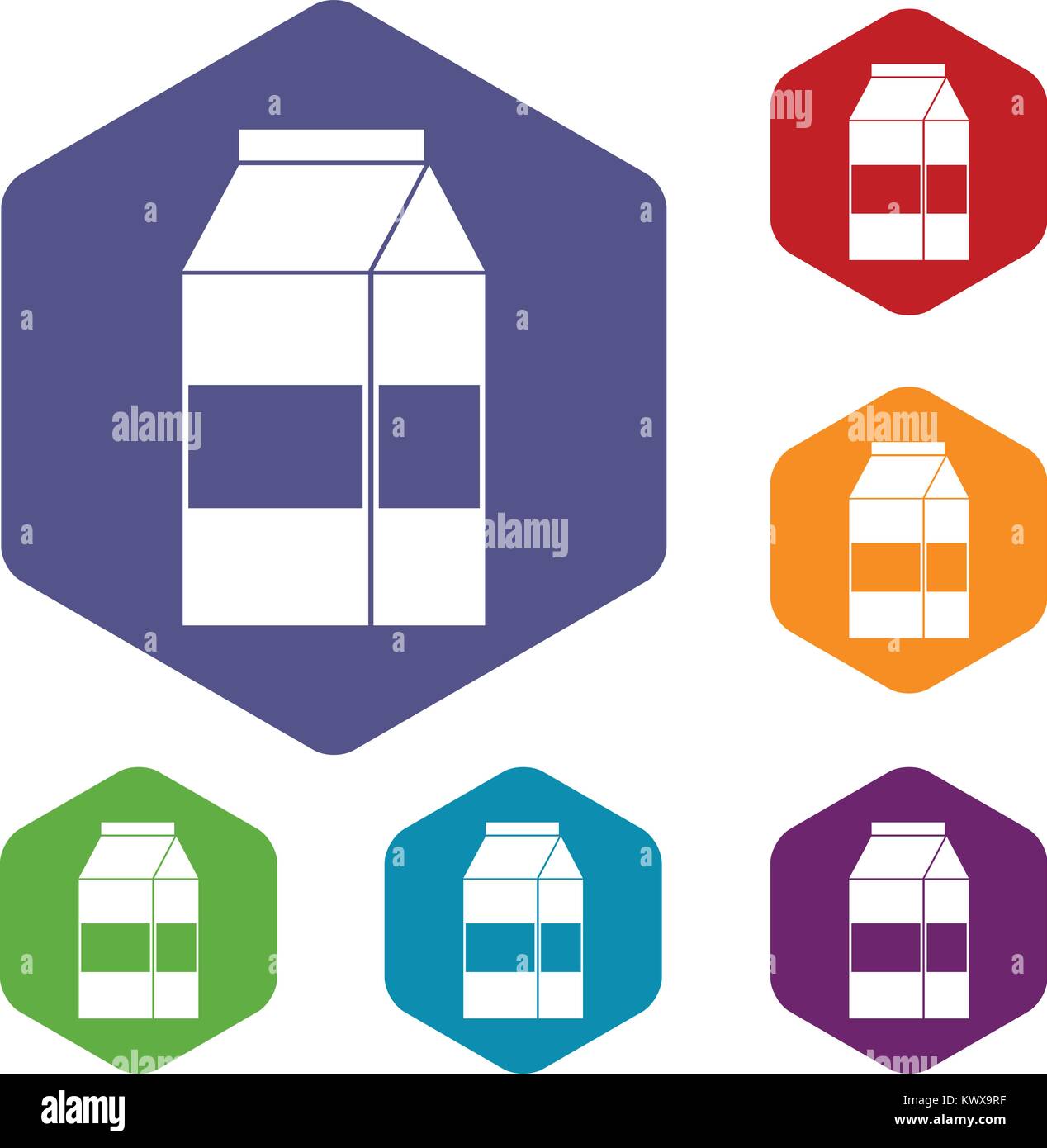Box of milk icons set Stock Vector Image & Art - Alamy