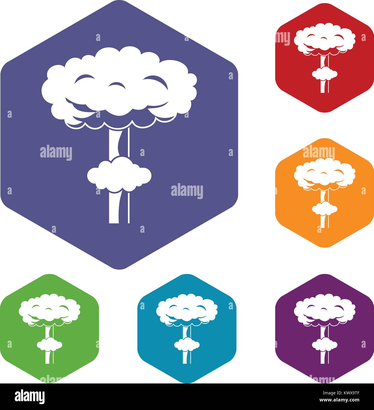 Nuclear explosion icons set Stock Vector Image & Art - Alamy