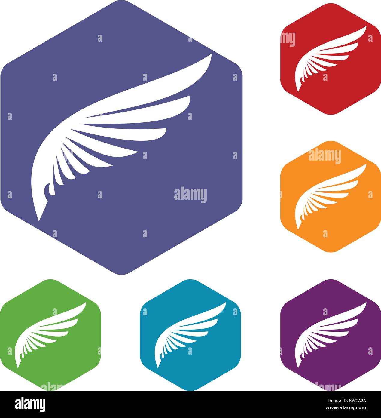 Wing icons set Stock Vector Image & Art - Alamy