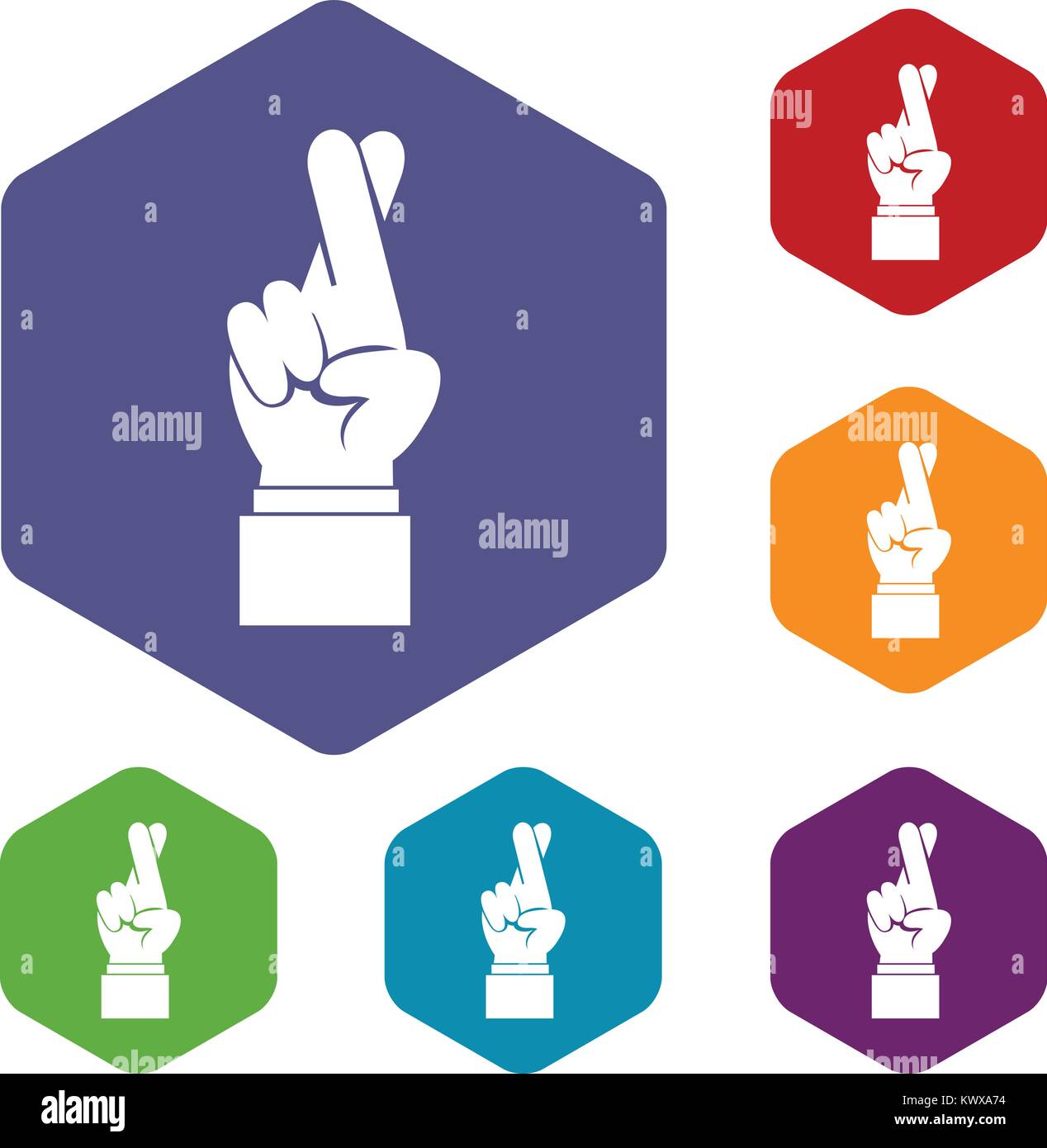 Fingers crossed icons set Stock Vector Image & Art - Alamy