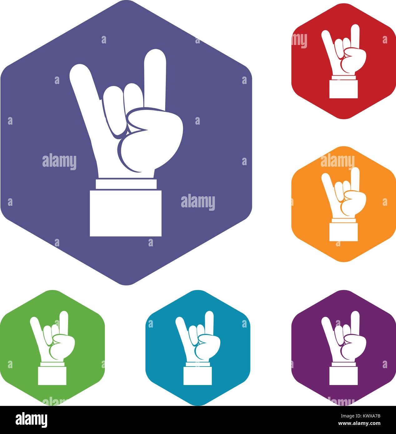 Rock and Roll hand sign icons set Stock Vector Image & Art - Alamy