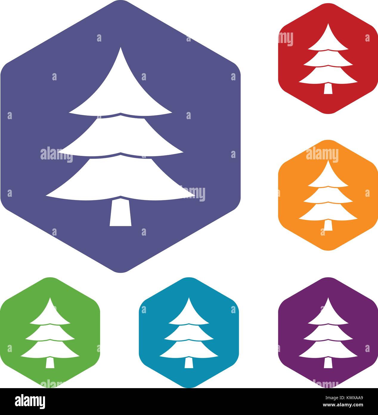 Fir tree icons set Stock Vector Image & Art - Alamy