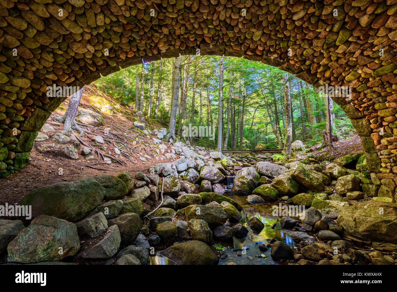 Cobblestone Bridge near Acadia National Park Stock Photo - Alamy