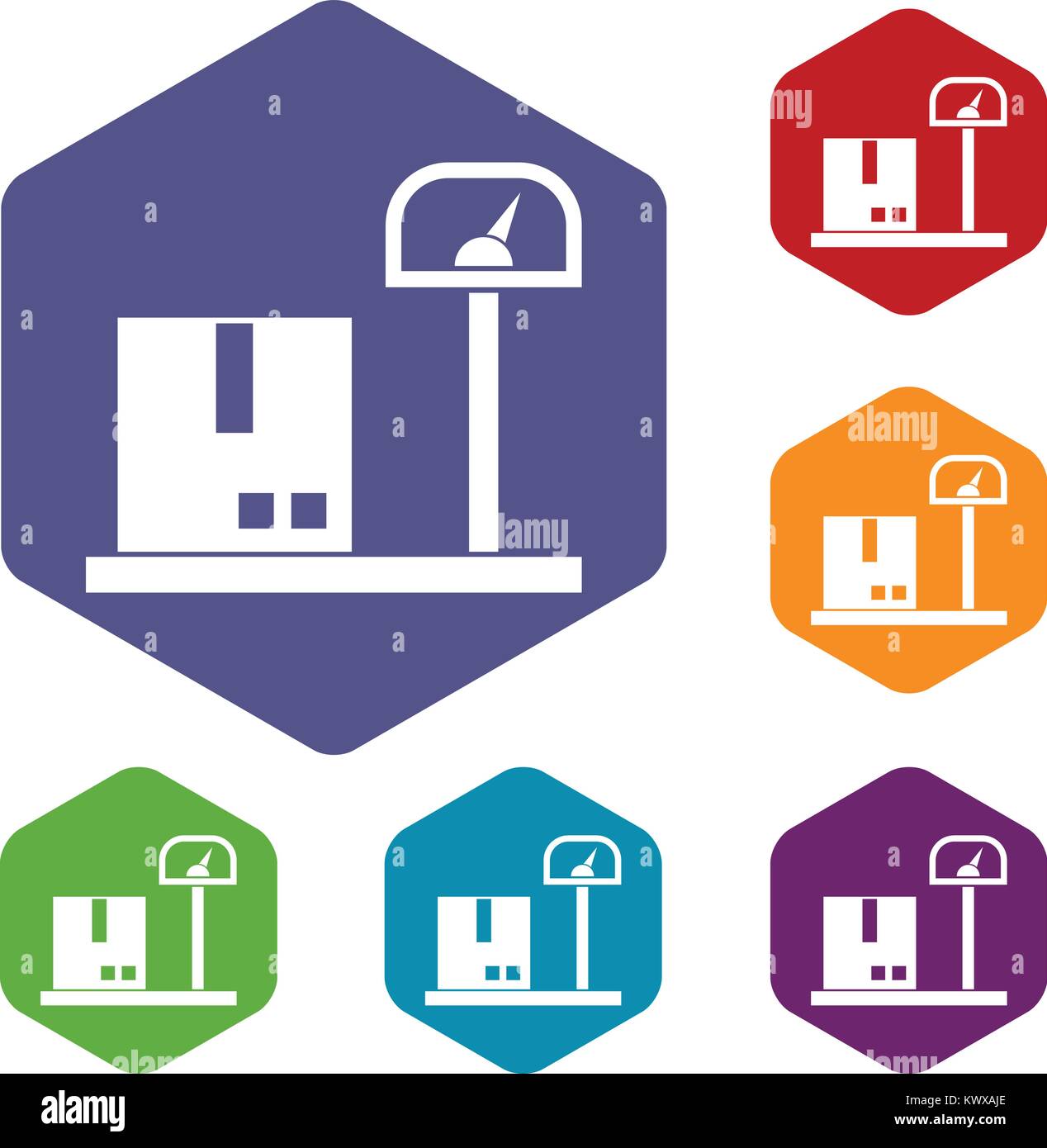 Scales for cargo icons set Stock Vector Image & Art - Alamy