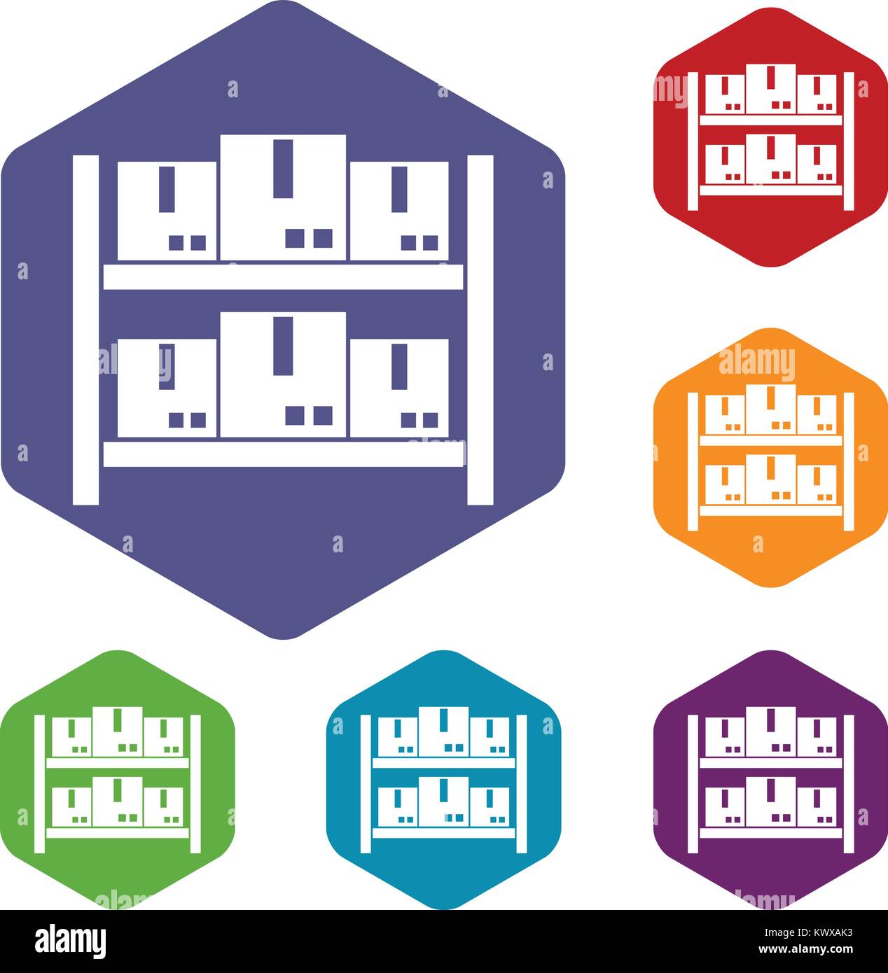 Storage of goods in warehouse icons set Stock Vector Image & Art - Alamy