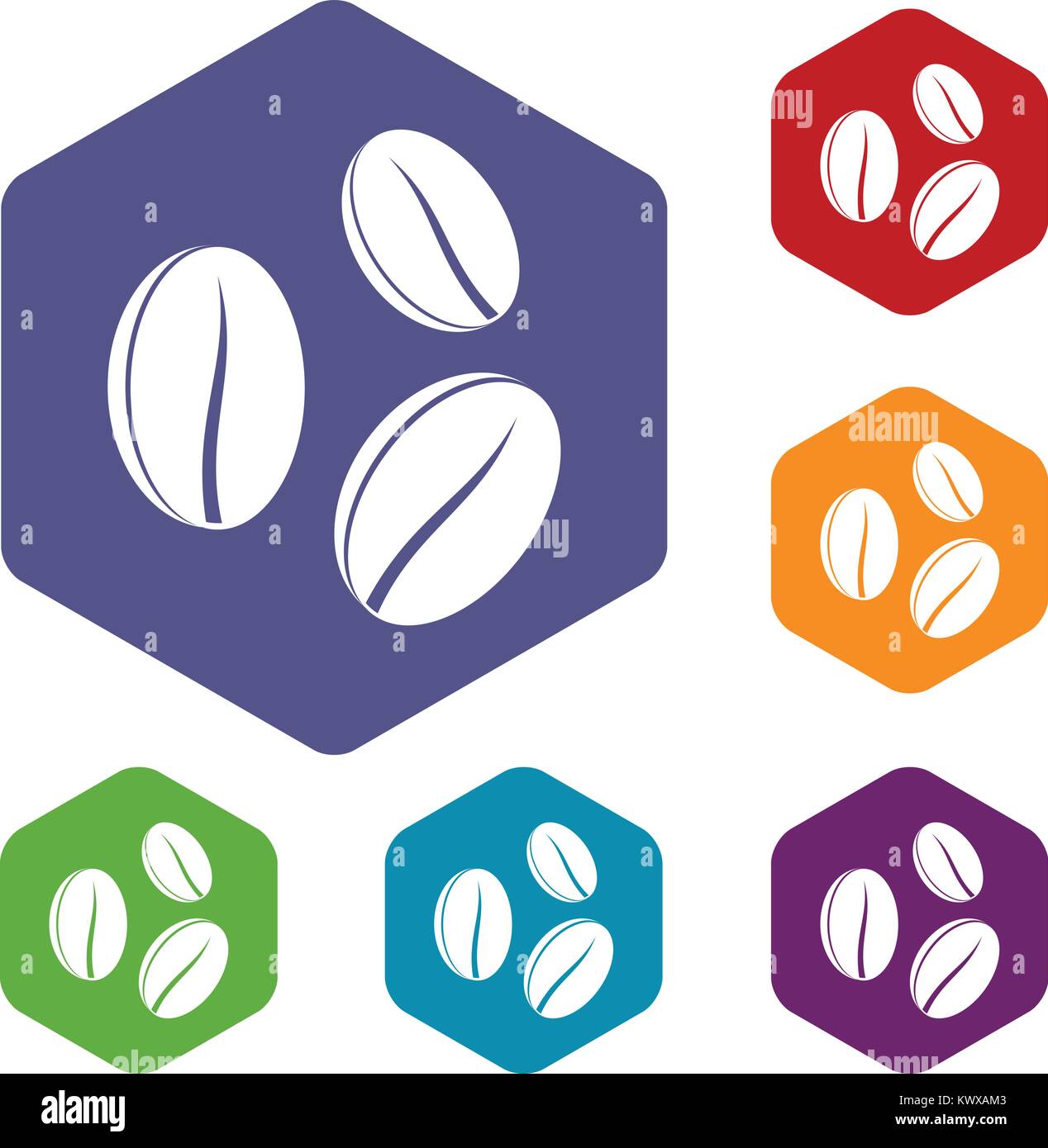 Coffee beans icons set Stock Vector Image & Art - Alamy