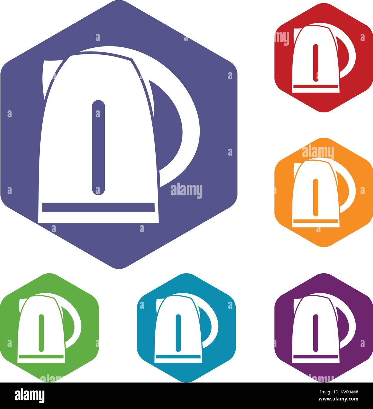 Electric kettle icons set Stock Vector Image & Art - Alamy