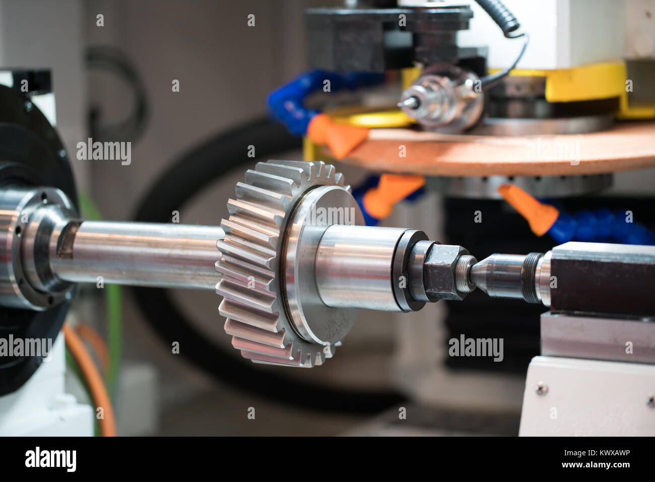 Metalworking CNC milling machine. Cutting metal modern processing ...