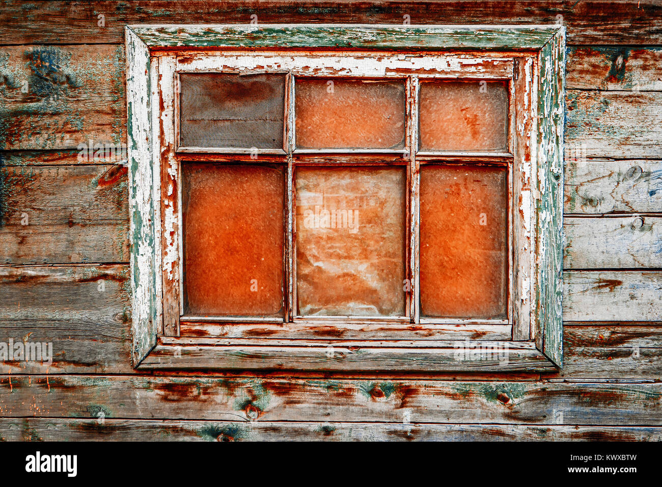 Old Russian wooden window of old wooden slum house Stock Photo - Alamy