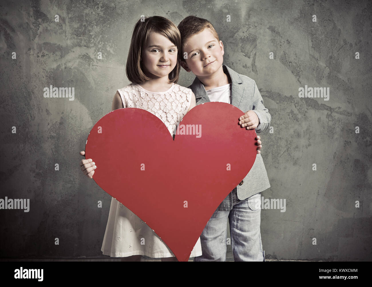 Portrait of two cute kids Stock Photo - Alamy