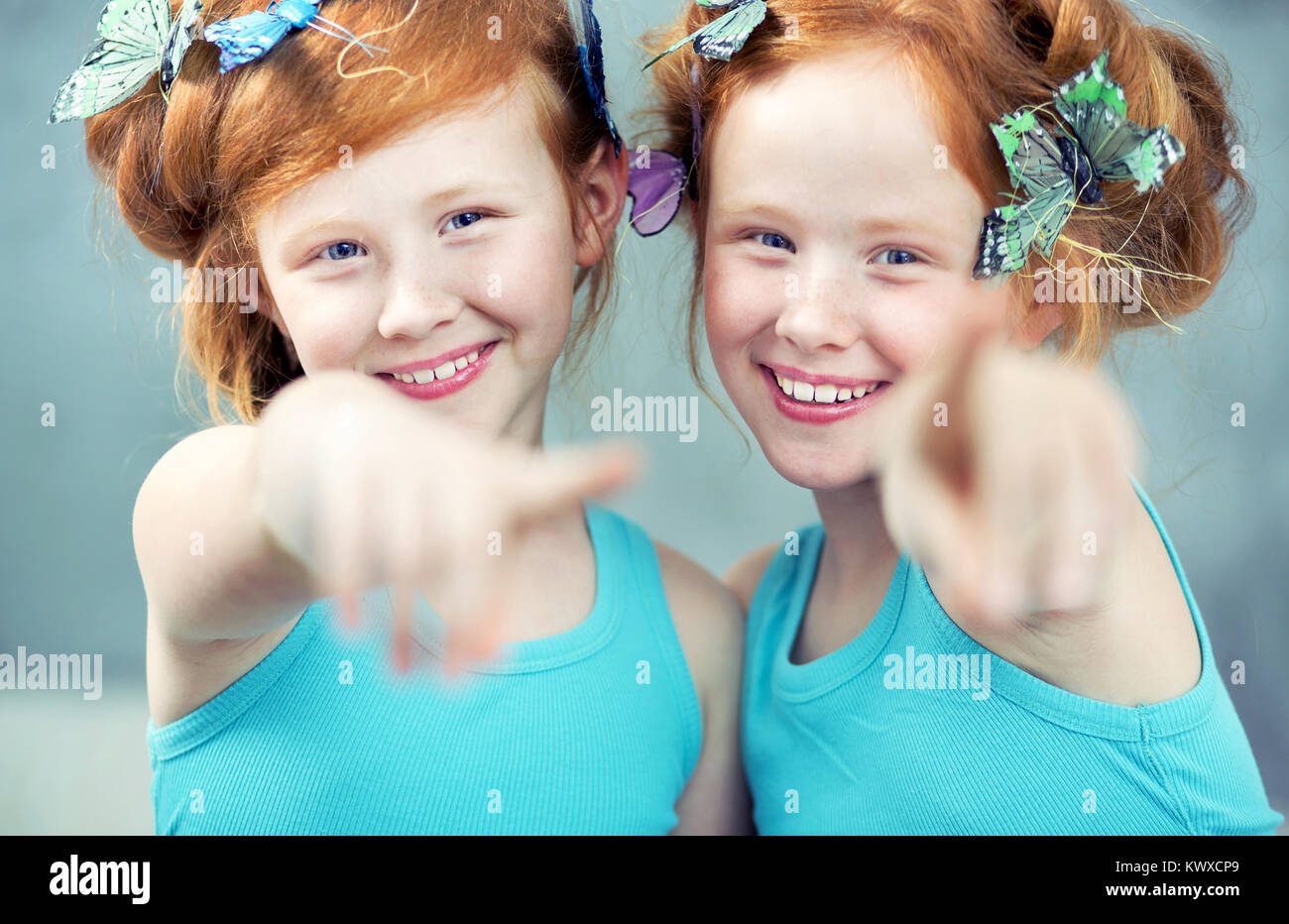 Redhead twins hi-res stock photography and images - Alamy
