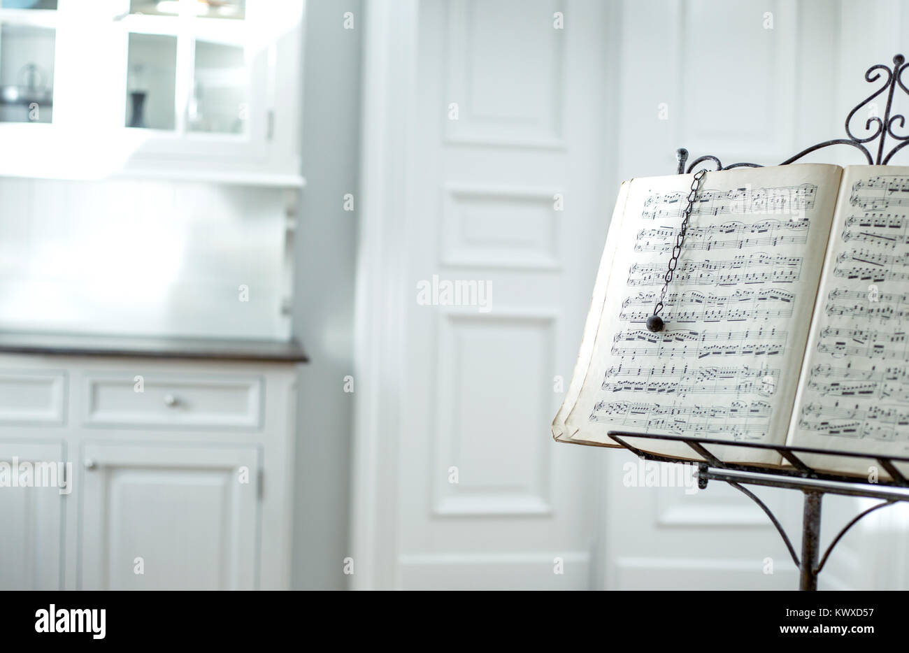 Old paper score of a calm song Stock Photo - Alamy