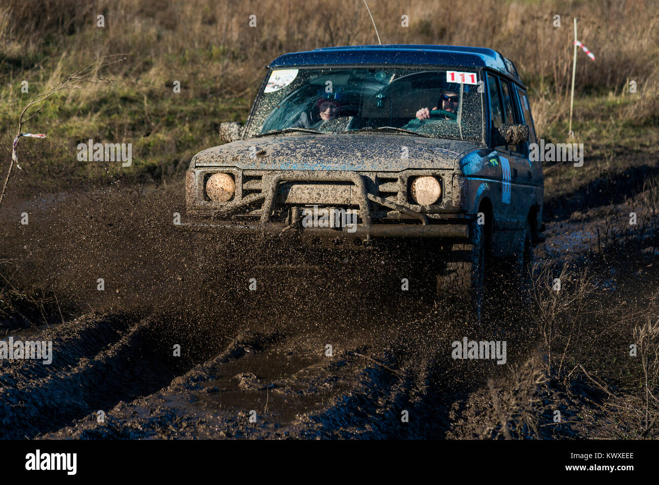 Lviv,Ukraine- December 6, 2015: Unknown rider on the off-road vehicle ...