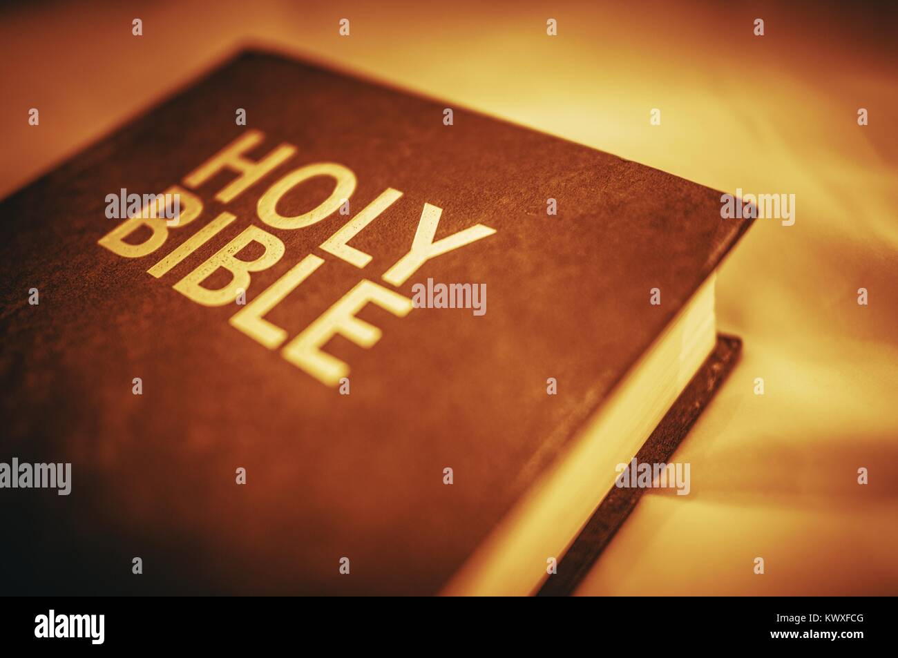 Holy Bible Closeup. Sepia Color Grading. Bible Reading Theme Stock ...