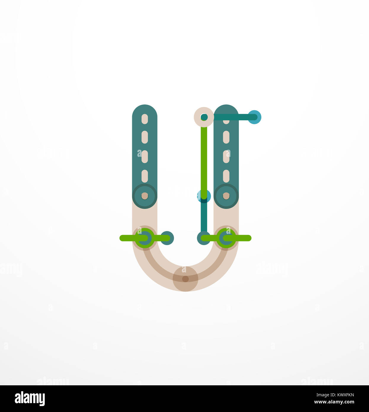 Abstract line design letter logo created with colorful line segments ...